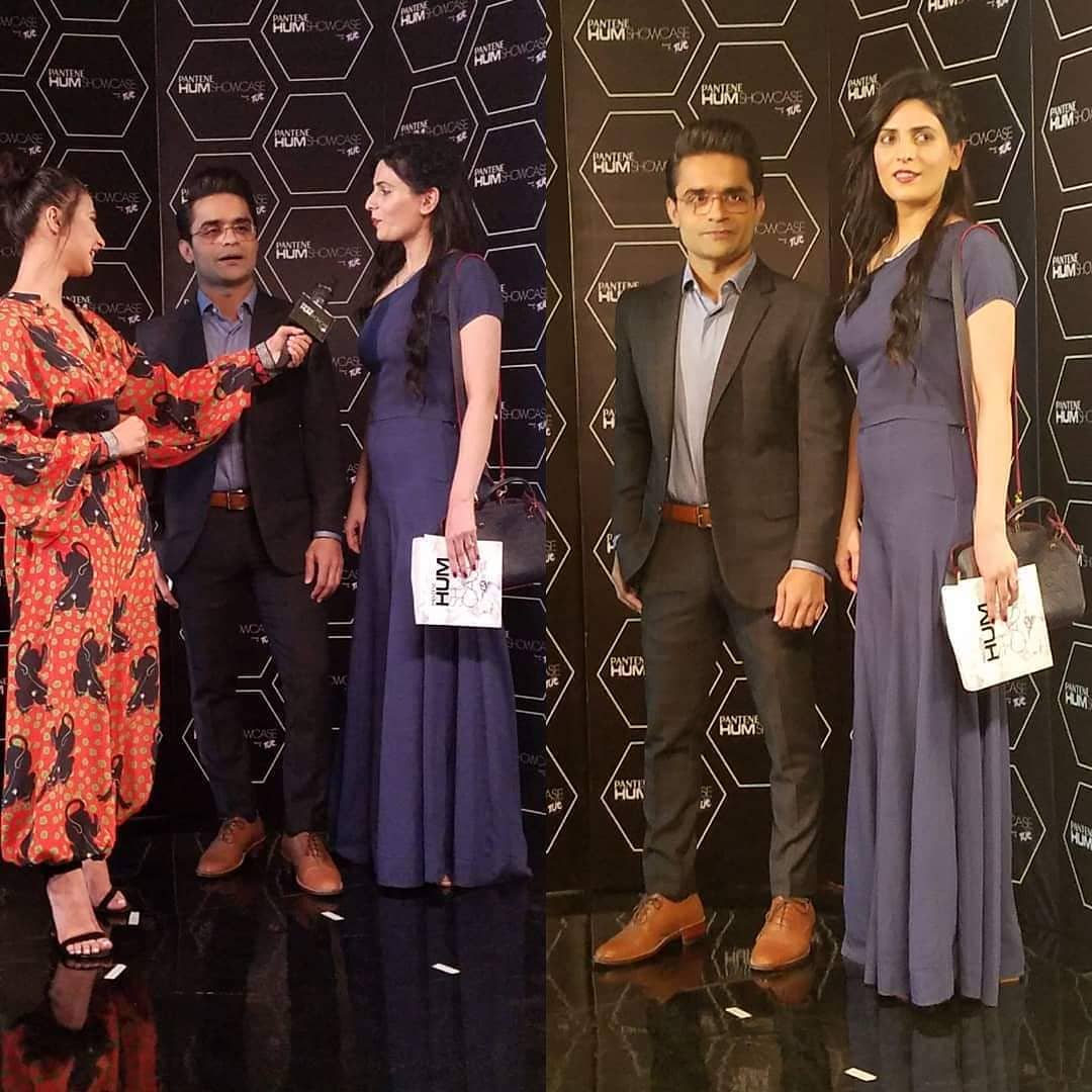 Anchor Shahzeb Khanzada with his Wife at Hum Showcase | Dailyinfotainment