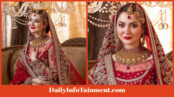 Hania Aamir Flaunts Elegance in Traditional Red Bridal attire ...