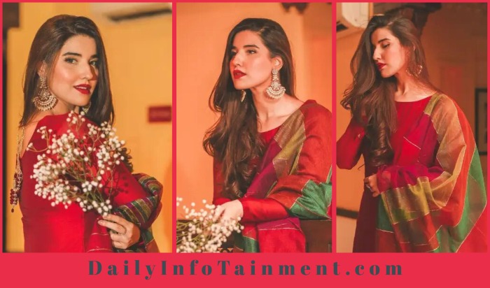 Hareem Farooq Stunning Pictures wearing Crimson | Dailyinfotainment